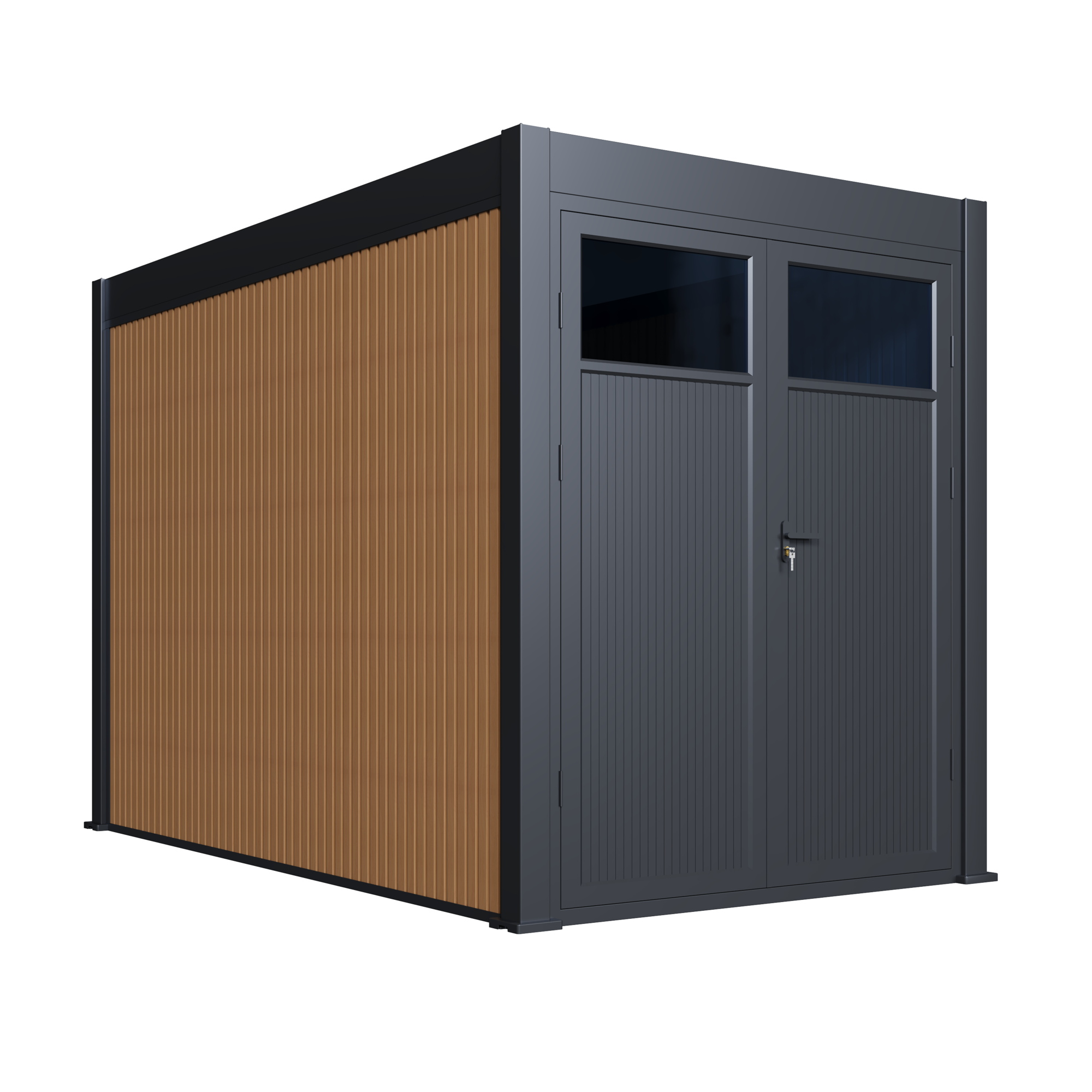 Intro Gerätehaus mit Paneeltür 2 x 3 Meter Teak - ForaVida®